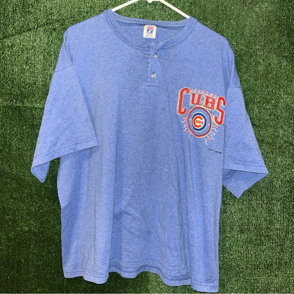 Vintage | Shirts | Chicago Cubs Vintage 994 Logo 7 Henley Shirt Xl Logo ...